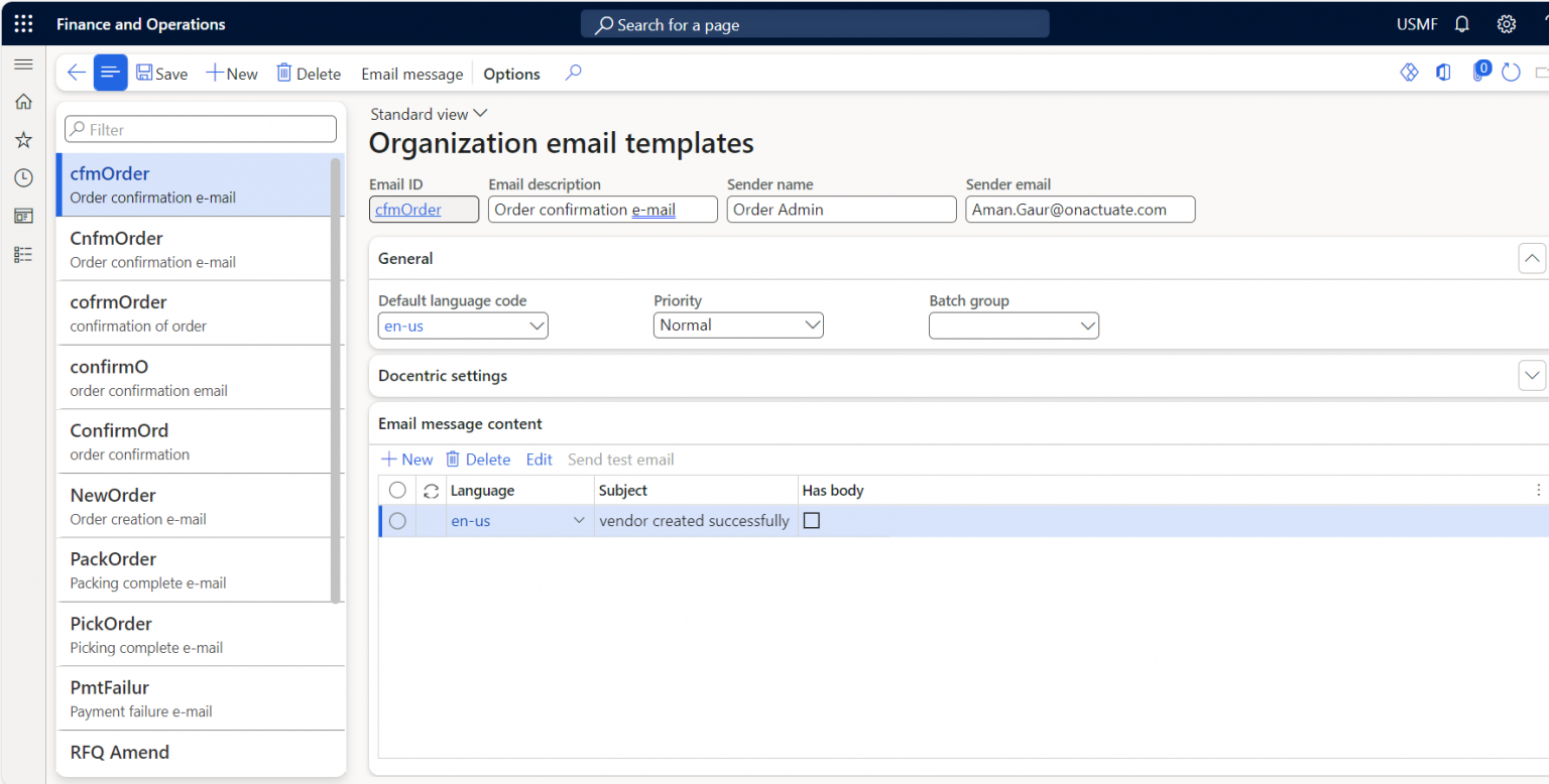 OneByte: Sending Emails in Dynamics 365 Finance | OnActuate