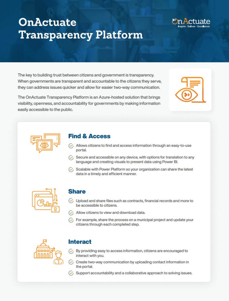 Transparency Platform | OnActuate